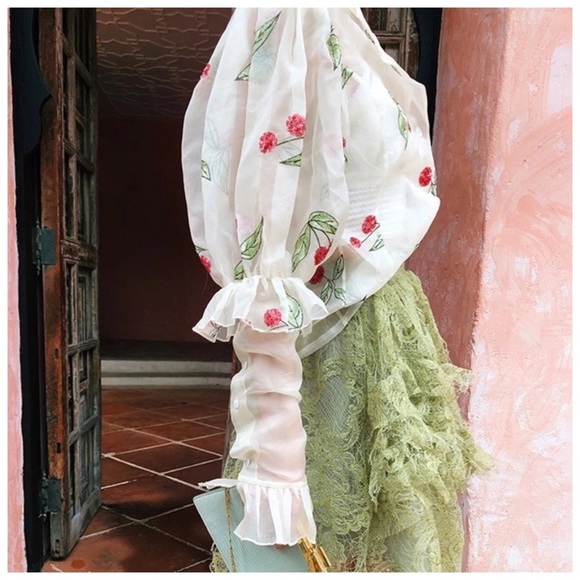 Tops | The Patrizia Sheer Cherry Blouse | Poshmark